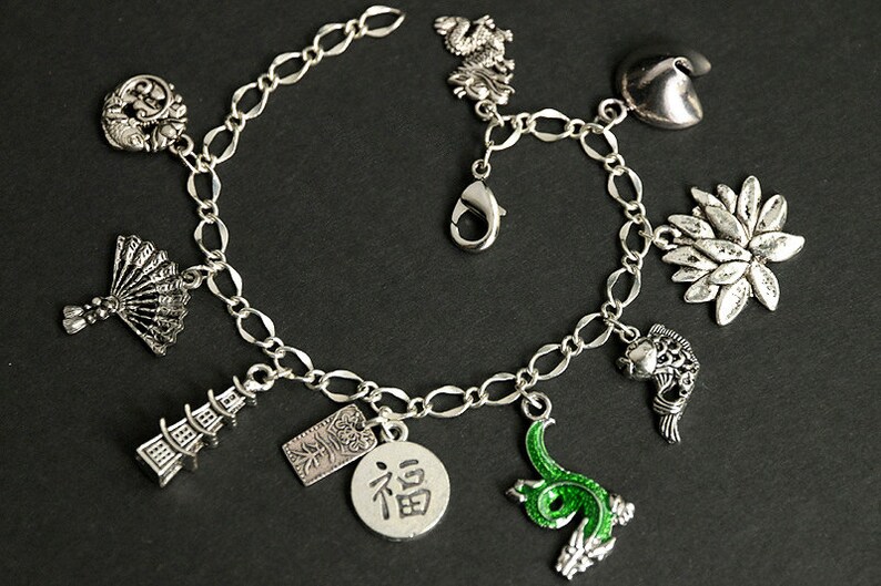 Asian Bracelet. Southeast Asia Charm Bracelet. Orient Bracelet. Travel ...