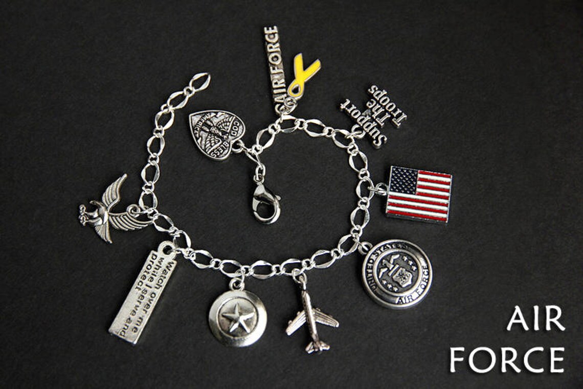 Military Bracelet. Military Charm Bracelet. Armed Forces | Etsy