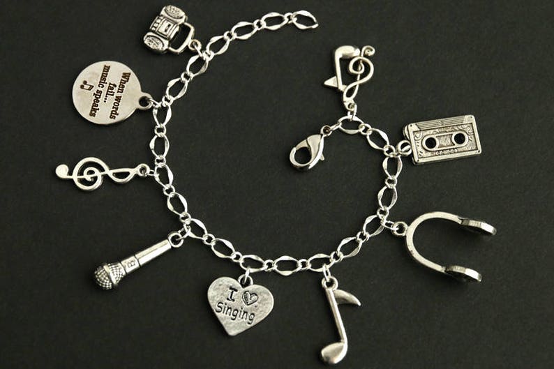 Singer Bracelet. Love to Sing Charm Bracelet. Singing Bracelet. Music ...