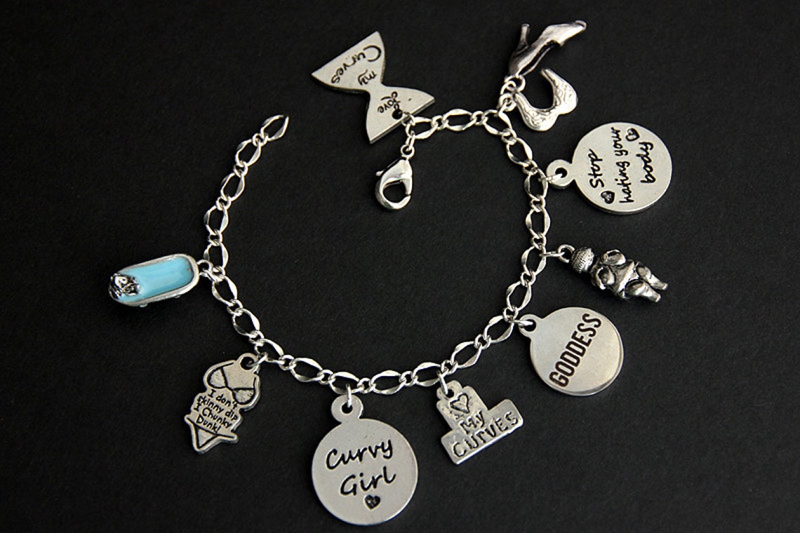 Curvy Girl Bracelet. Love Your Body Charm Bracelet. Plus Size | Etsy