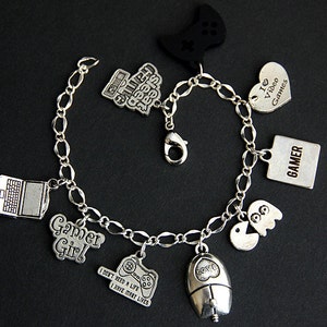 Gamer Bracelet. Gamer Girl Charm Bracelet. Video Games Bracelet. Online ...