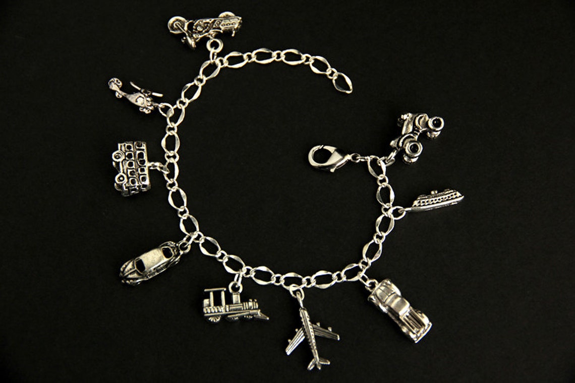 Transportation Bracelet. Charm Bracelet. Automobile Bracelet. - Etsy