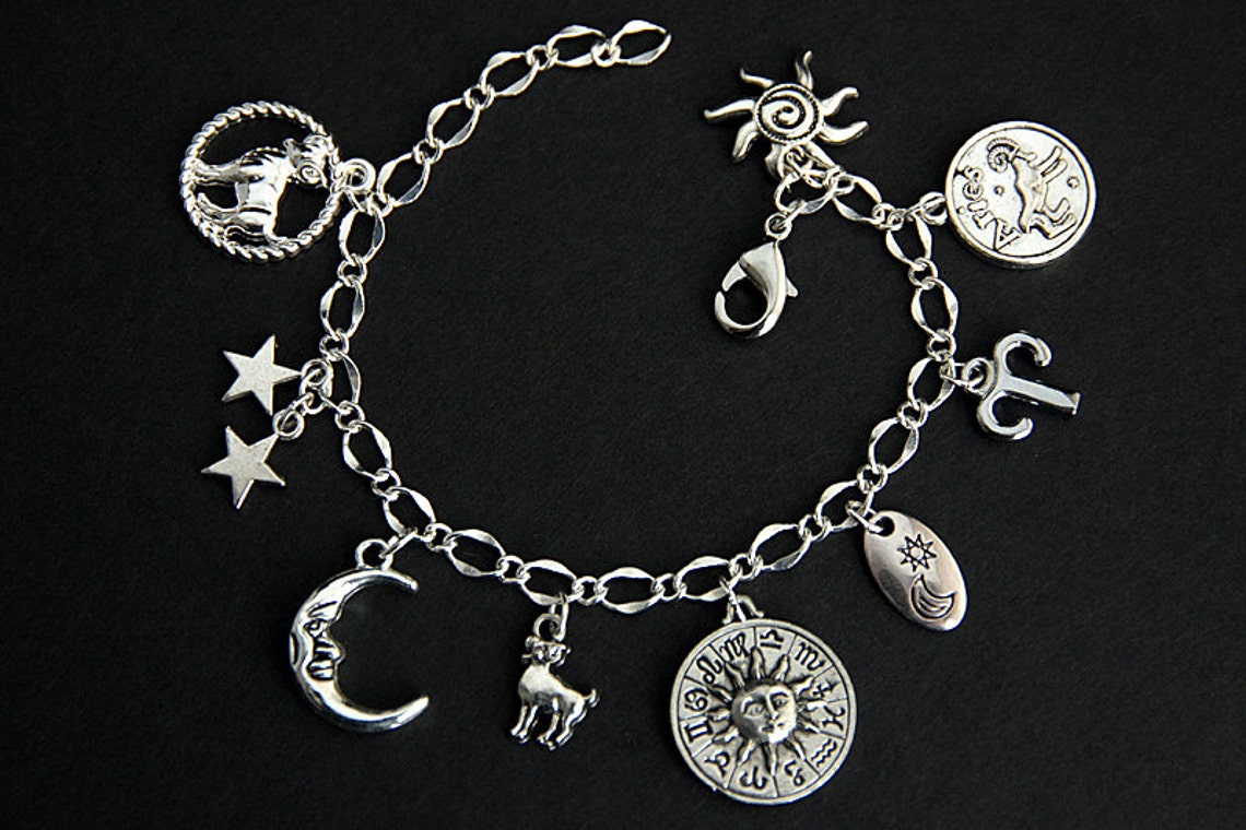 Aries Bracelet. Aries Charm Bracelet. Zodiac Bracelet. Sun Sign ...
