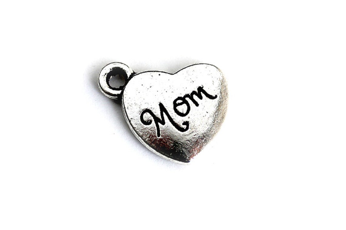 Mom Charm. Heart Charm. Add-on Charm for Charm Bracelets. - Etsy