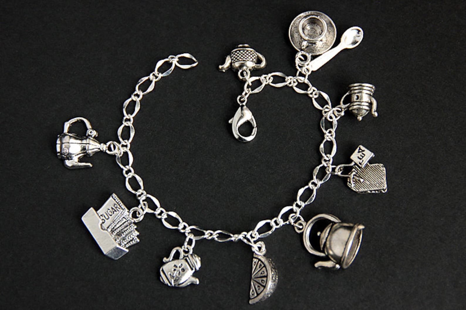 Tea Bracelet. Tea Time Charm Bracelet. Tea Lover Bracelet. | Etsy