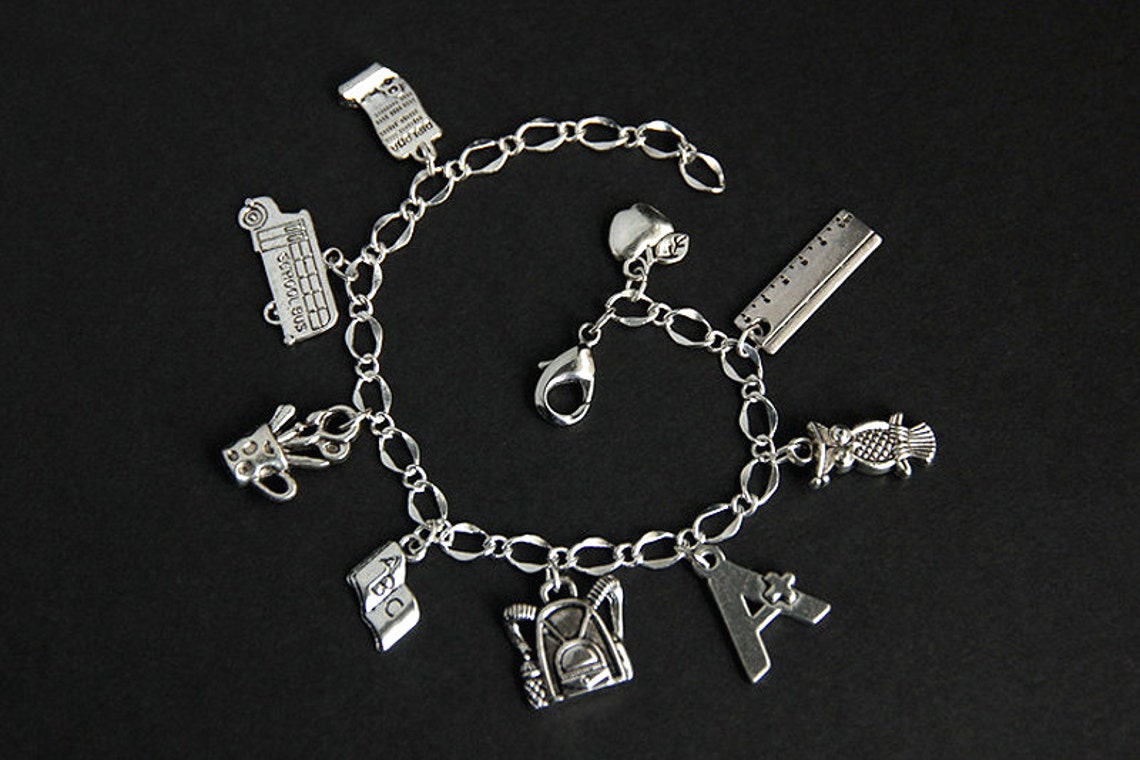 School Bracelet. School Charm Bracelet. Education Bracelet. Student ...