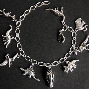 Dinosaur Bracelet. Paleontology Charm Bracelet. Dinosaur Lover Bracelet ...