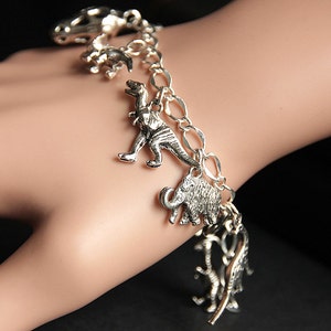 Dinosaur Bracelet. Paleontology Charm Bracelet. Dinosaur Lover Bracelet ...
