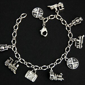 Train Bracelet. Charm Bracelet. Railroad Bracelet. Locomotive Bracelet ...