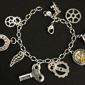 Clockwork Bracelet. Charm Bracelet. Steampunk Bracelet. Silver Bracelet ...