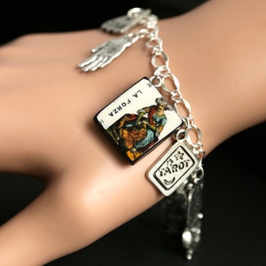 Tarot Card Bracelet. Strength Charm Bracelet. Divination Bracelet ...