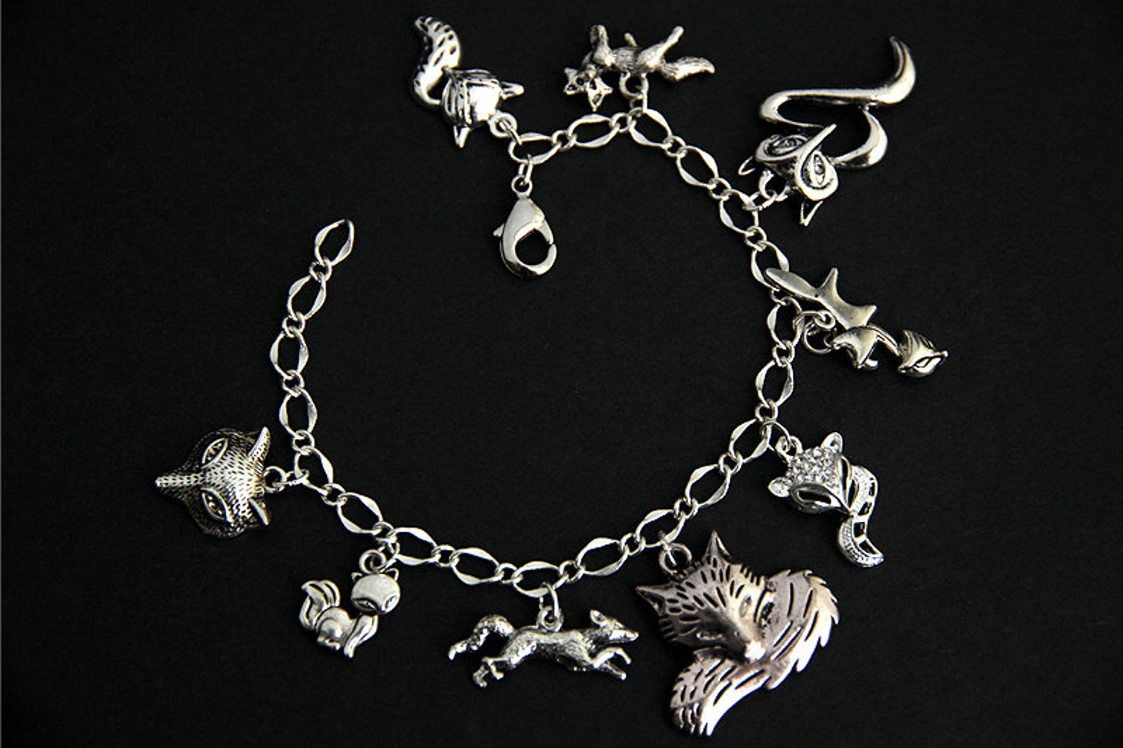 Fox Bracelet. Woodland Fox Charm Bracelet. Forest Animal Bracelet ...