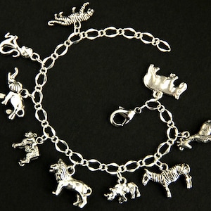 African Safari Bracelet. Wildlife Charm Bracelet. African Bracelet ...