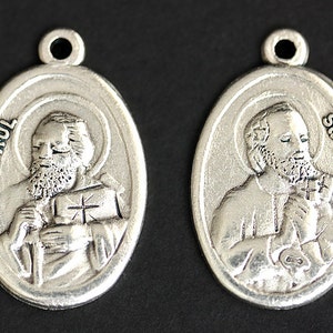 Saint Peter Necklace. Catholic Saint Necklace. St Paul Medal Necklace ...