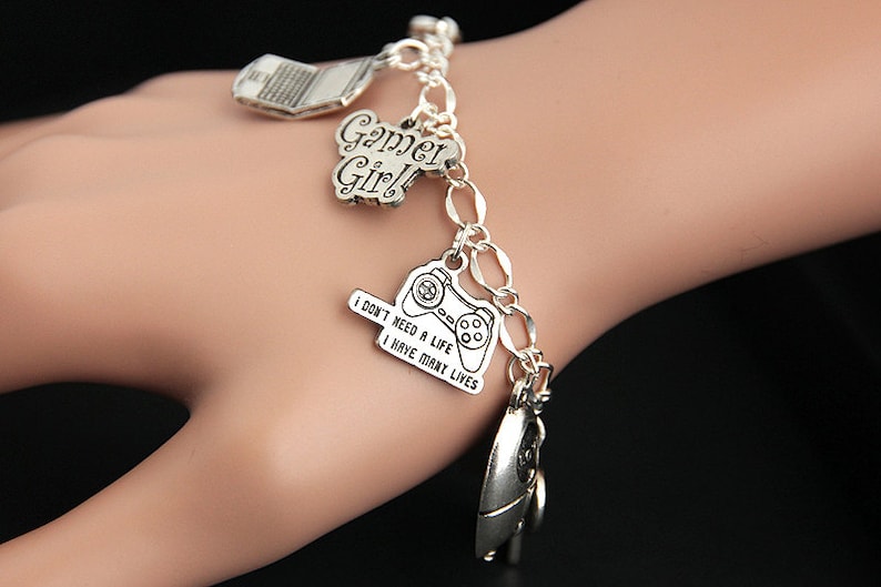Gamer Bracelet. Gamer Girl Charm Bracelet. Video Games - Etsy