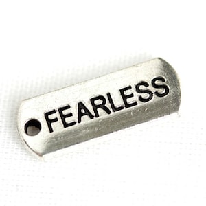 Fearless Charm. Add-on Charm for Charm Bracelets. Silver Plated Charm ...