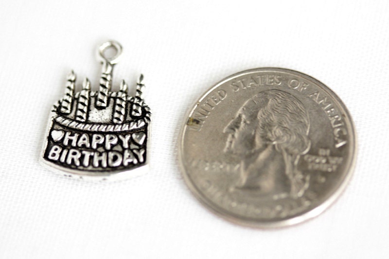 Birthday Cake Charm. Happy Birthday Charm. Add-on Charm for - Etsy