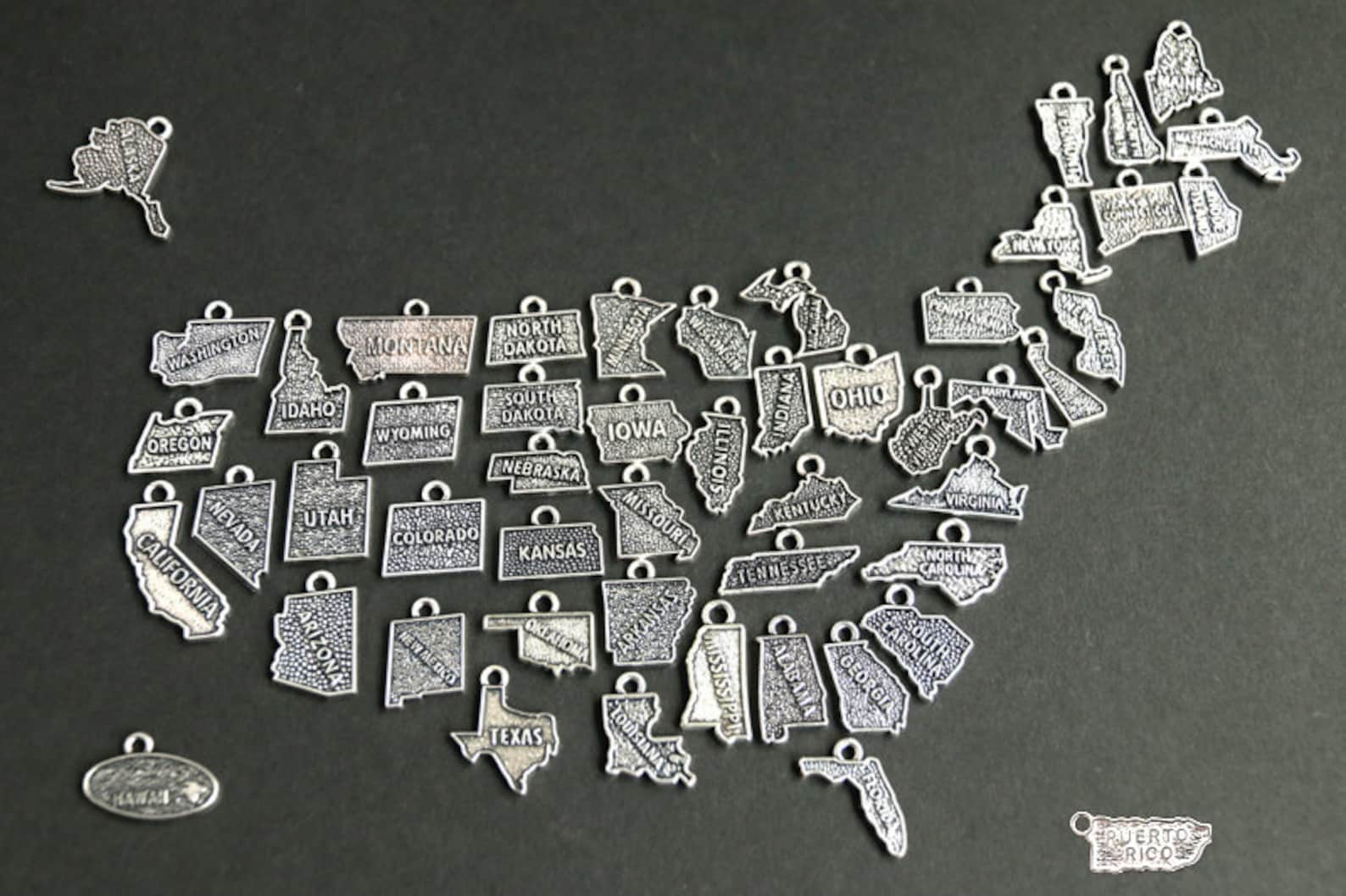 US State Charms. Pick One of 50 State Charms. Add-on Charm for Bracelet ...