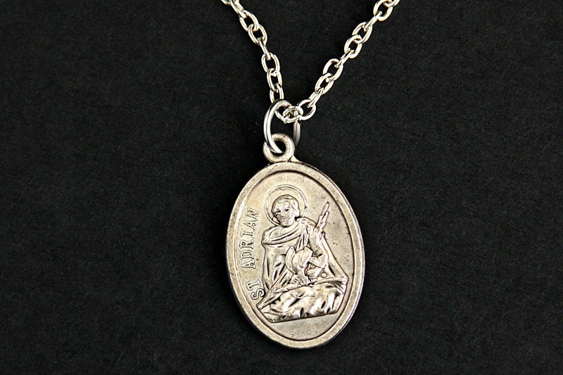 Saint Adrian Necklace. Catholic Saint Necklace. St Adrian - Etsy