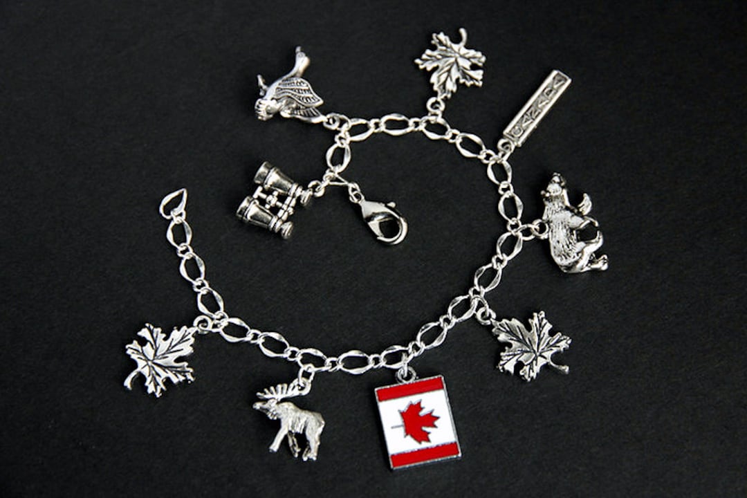 Canada Bracelet. Canadian Charm Bracelet. Travel Bracelet. Tourist ...
