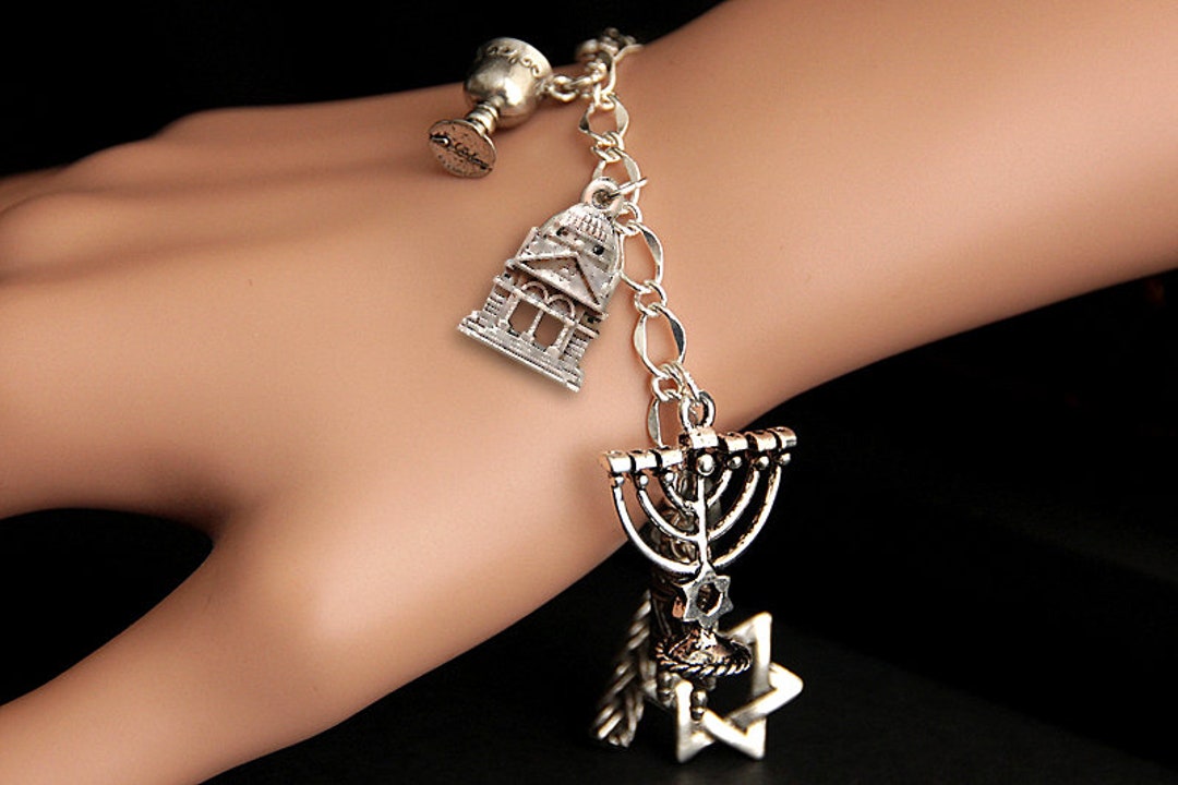 Jewish Bracelet. Jewish Charm Bracelet. Silver Bracelet. Judaic ...