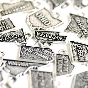 US State Charms. Pick One of 50 State Charms. Add-on Charm for Bracelet ...