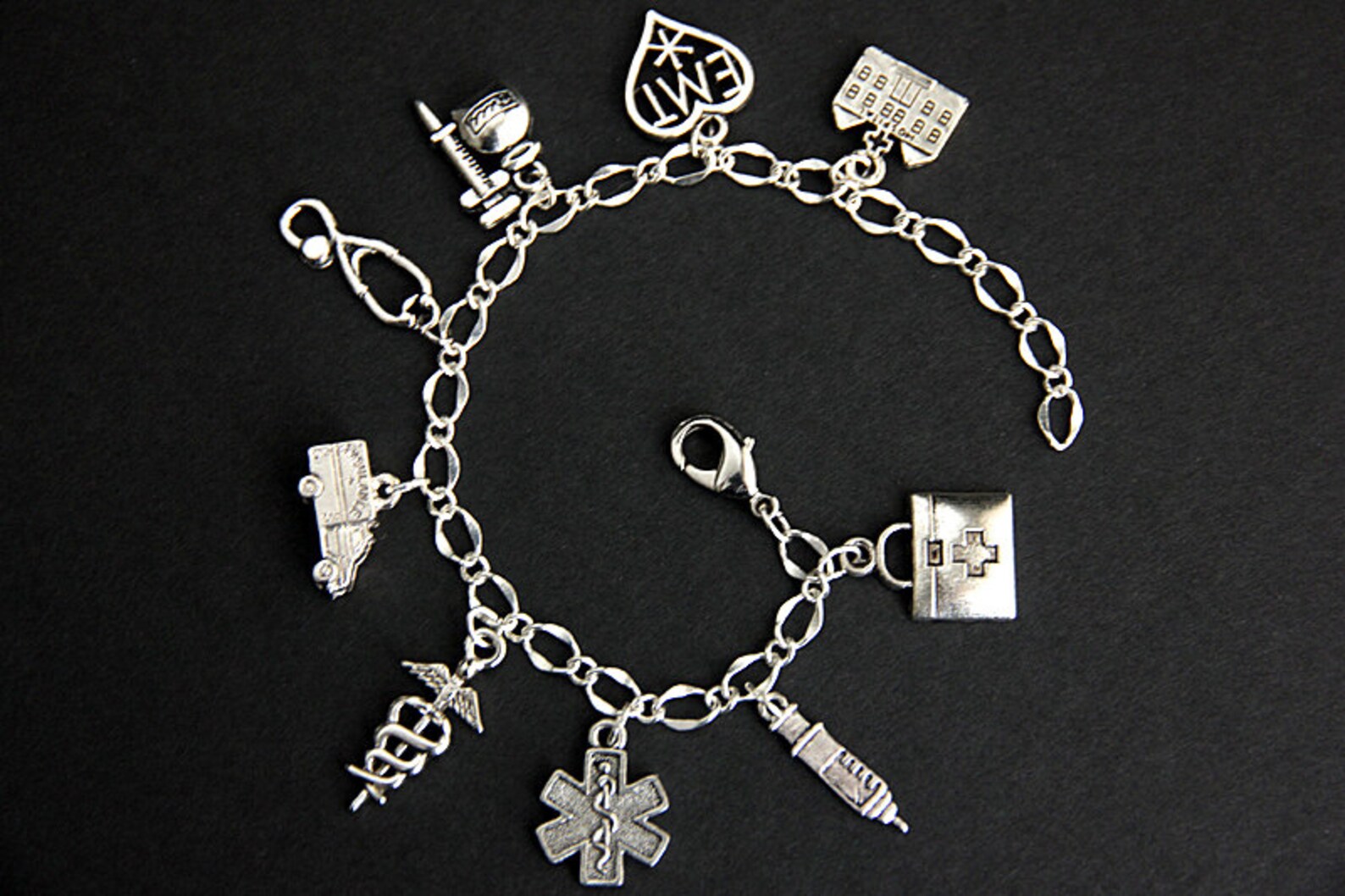 EMT Bracelet. Medical Technician Charm Bracelet. Emergency Medical ...