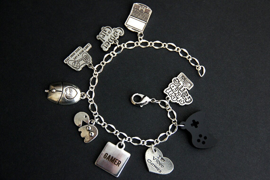 Gamer Bracelet. Gamer Girl Charm Bracelet. Video Games - Etsy