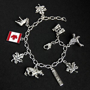 Canada Bracelet. Canadian Charm Bracelet. Travel Bracelet. Tourist ...