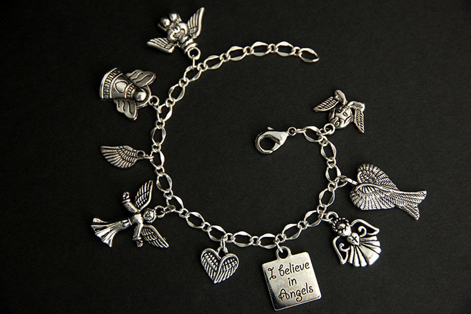 Angel Bracelet. Believe in Angels Charm Bracelet. Christian - Etsy New ...