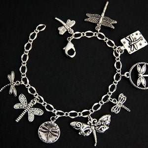 Dragonfly Bracelet. Dragonfly Charm Bracelet. Dragonflies Bracelet ...