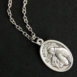 Saint Anthony Necklace. Catholic Necklace. St Anthony Medal Necklace ...