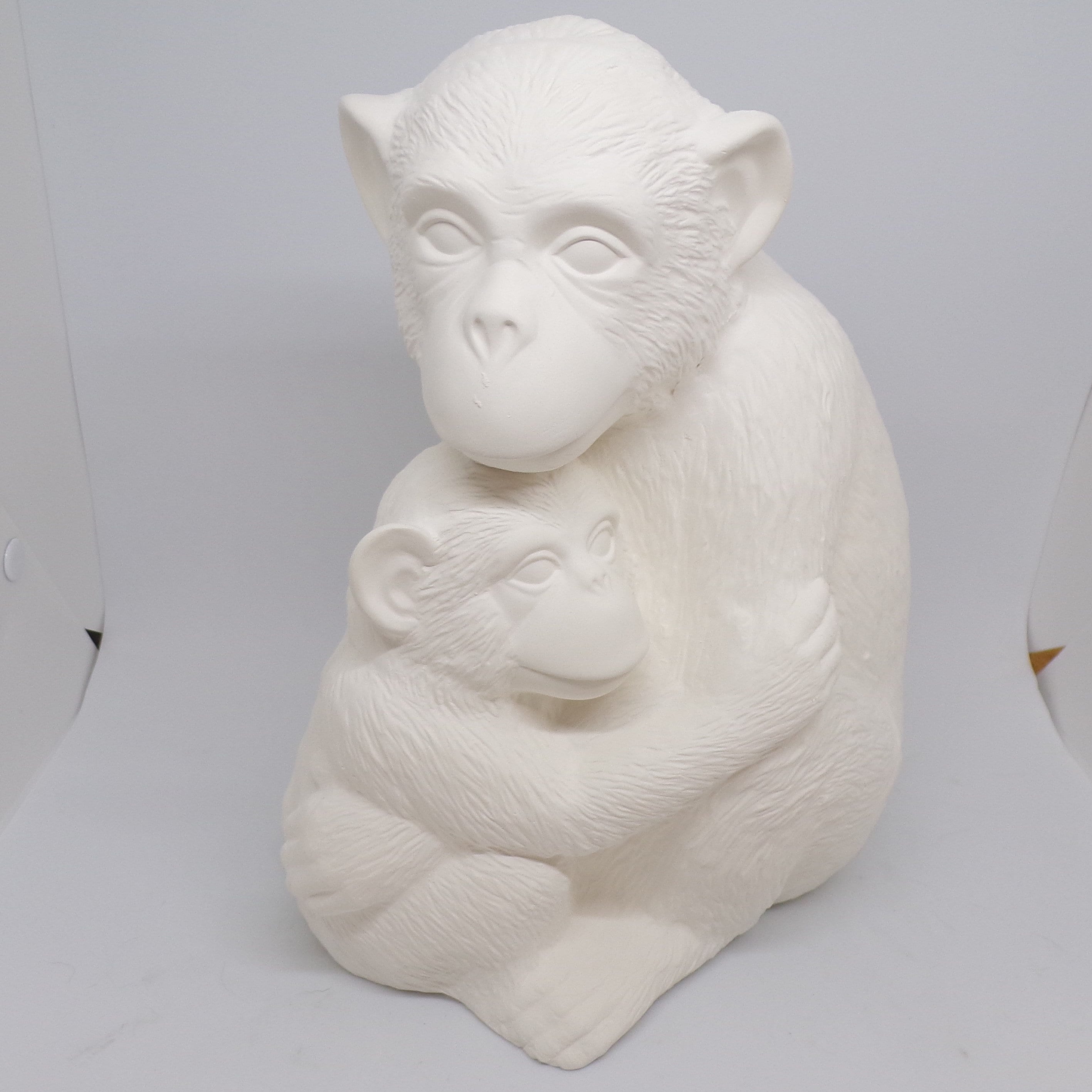 Sculpting & Forming large nurturing chimps ready to paint bisque Craft ...