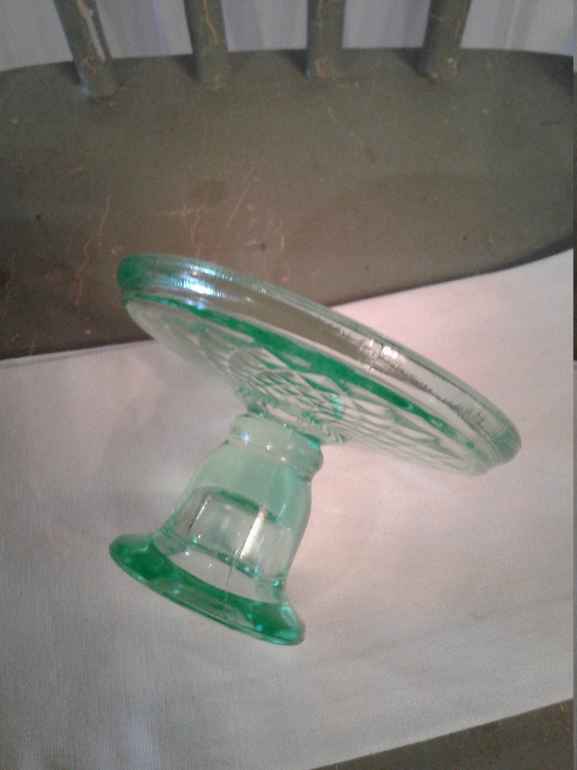 Antique Vaseline Glass Candle Stick/diamond Quilted Pattern - Etsy