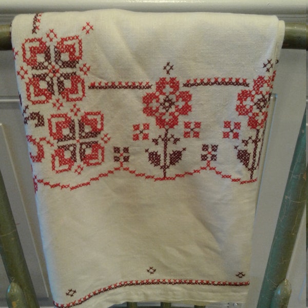 Cross Stitch Tablecloth - Etsy