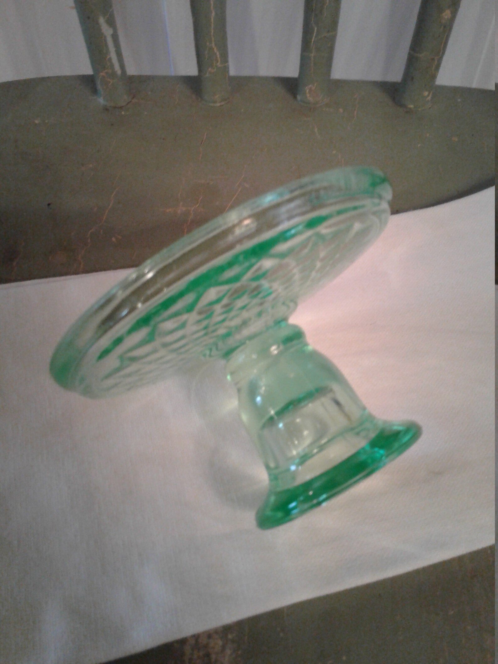Antique Vaseline Glass Candle Stick/diamond Quilted Pattern - Etsy