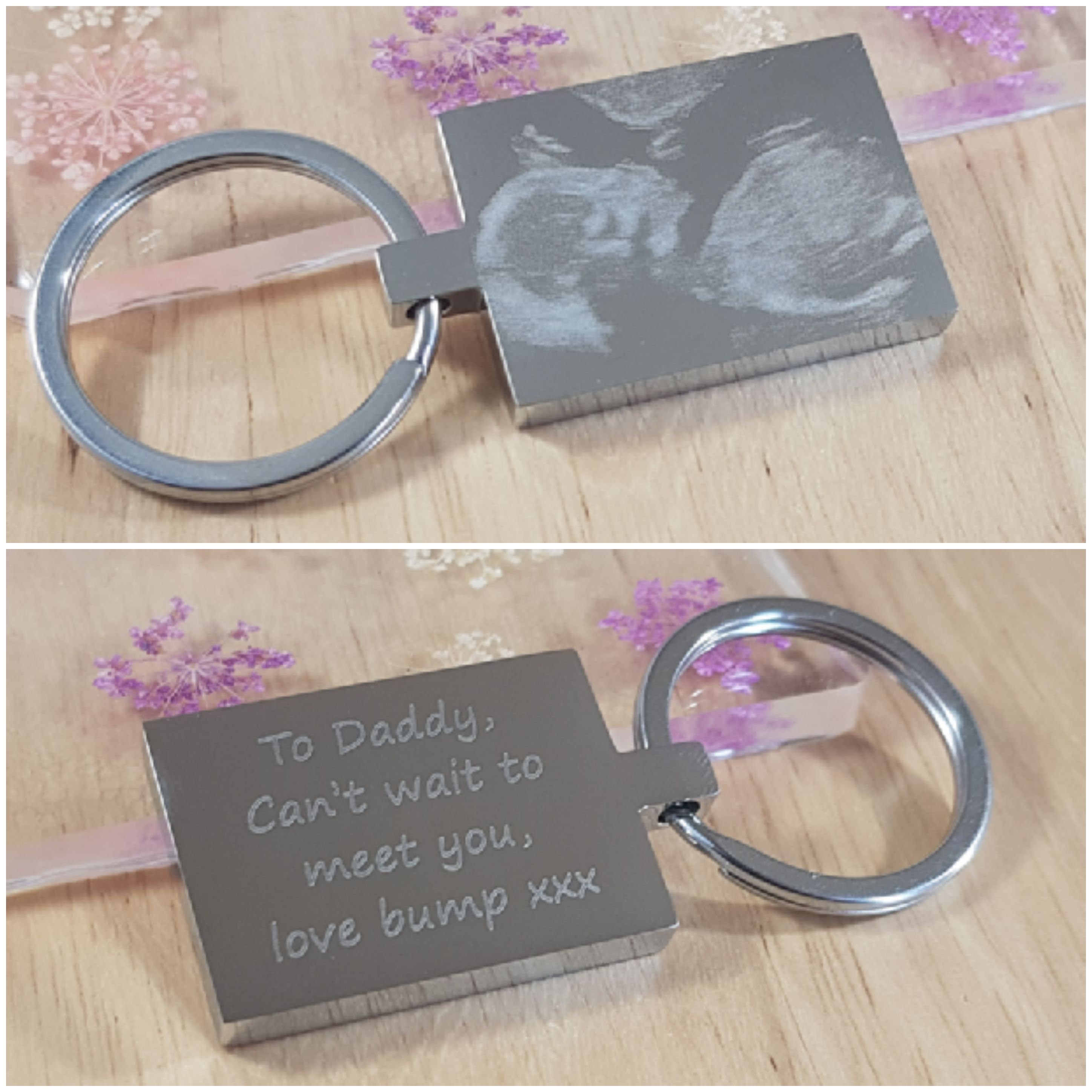 Baby Shower Gift, Scan Photo, 3D Scan, Personalised Engraved Keyring ...