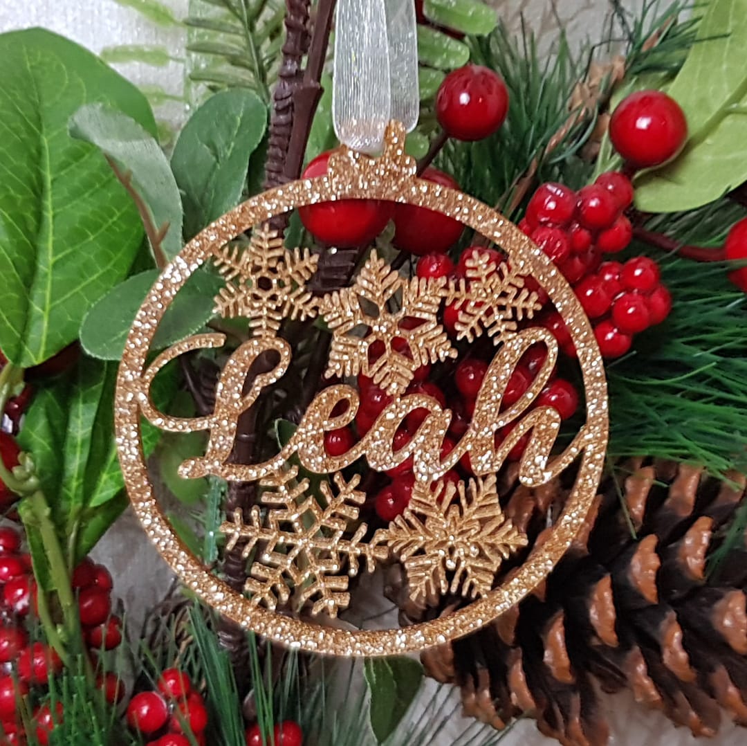 Snowflake Name Christmas Tree Decoration / Hanger / Ornament / Bauble ...