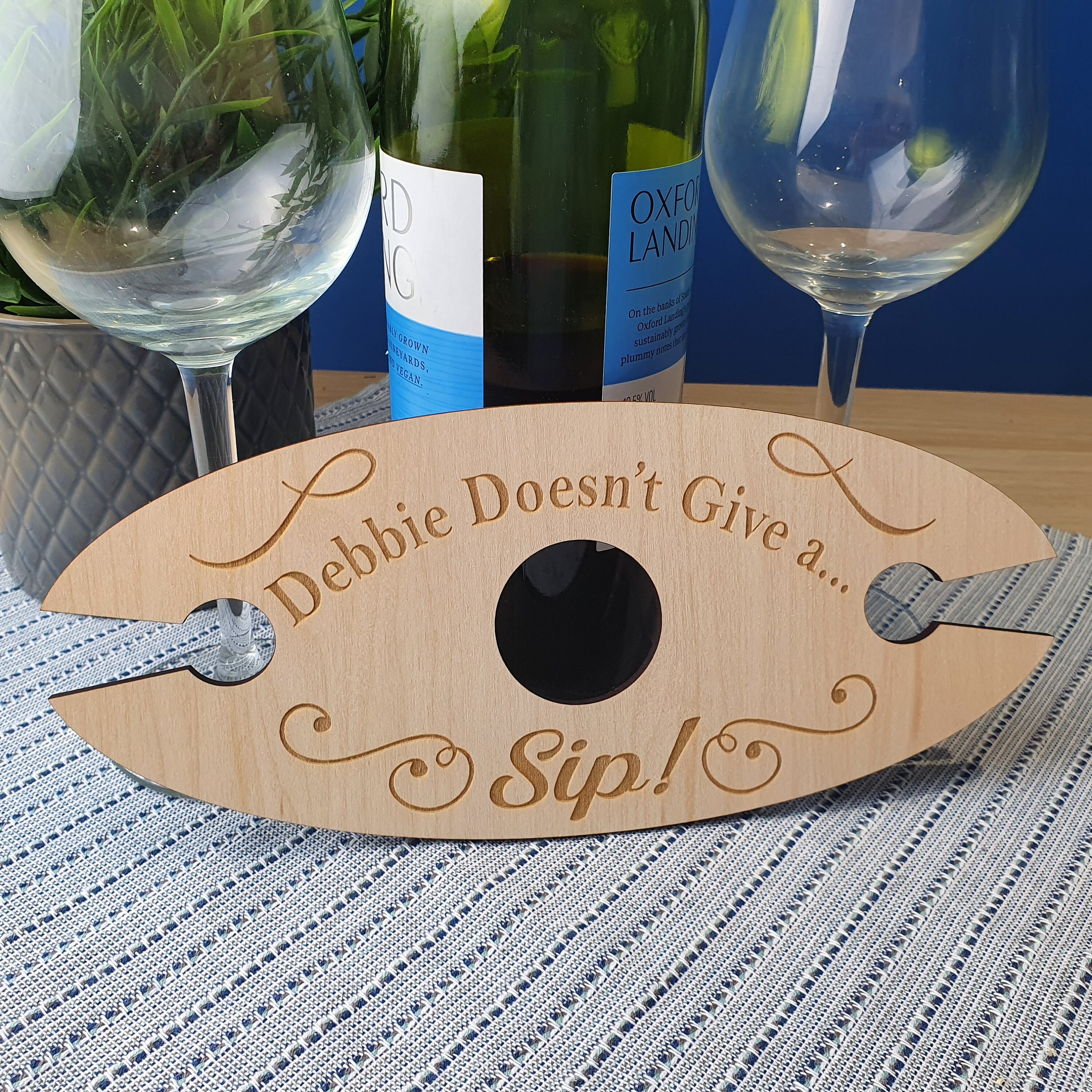 Wine Bottle and Glass Holder Personalised Wine Butler Wooden - Etsy UK