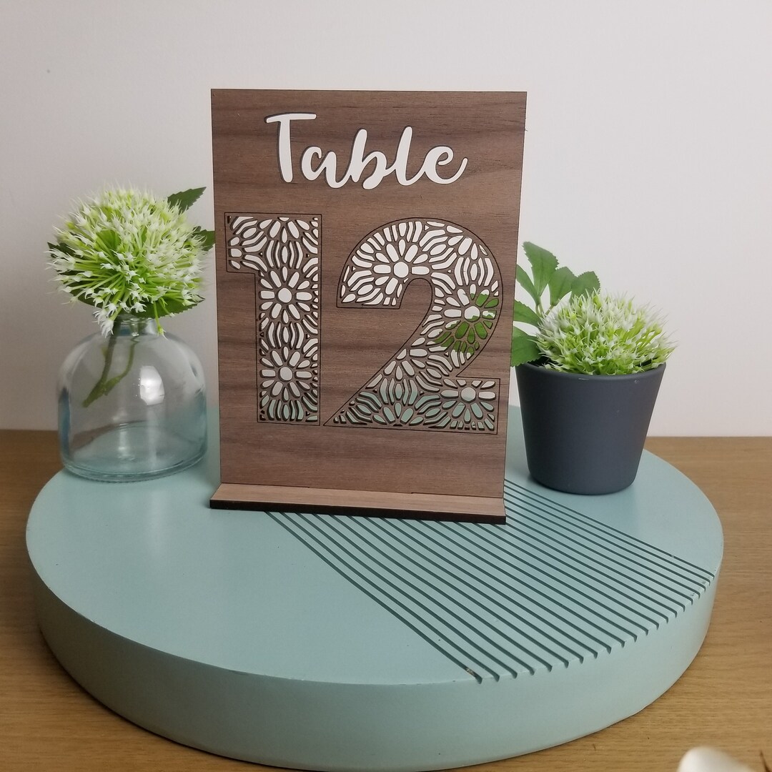 Wedding Wood Table Numbers, Free Standing Table Names or Markers, Cut ...