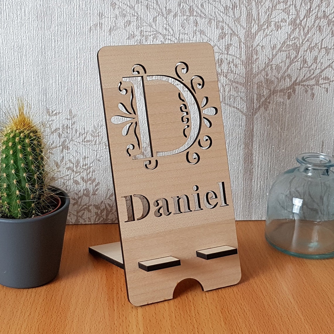 Mobile Phone Stand Personalised With Name and Initial - Etsy UK