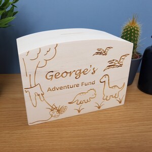 Personalised Money Box, Children's First Money Box, Dinosaur, Forrest ...