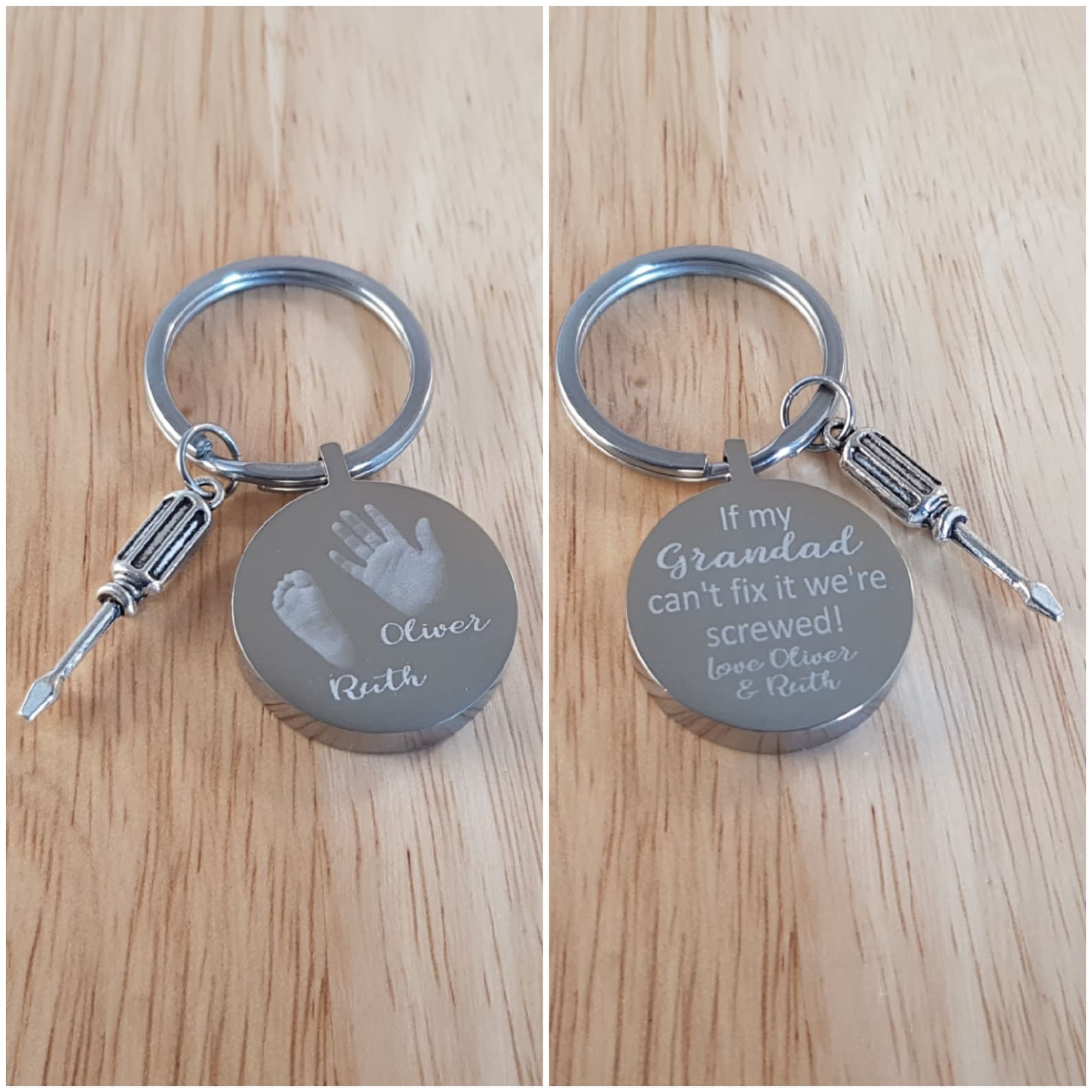 Keyring With Tool Charm Engraved Photo Keyring With Any Text. - Etsy