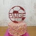 Girls Football Cake Topper, Acrylic, Personalised Birthday Children's ...