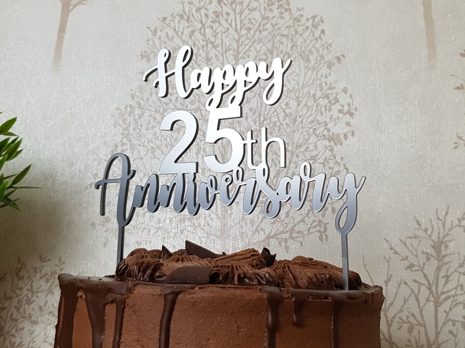 Anniversary Cake Topper Personalised With Any Text and Year - Etsy
