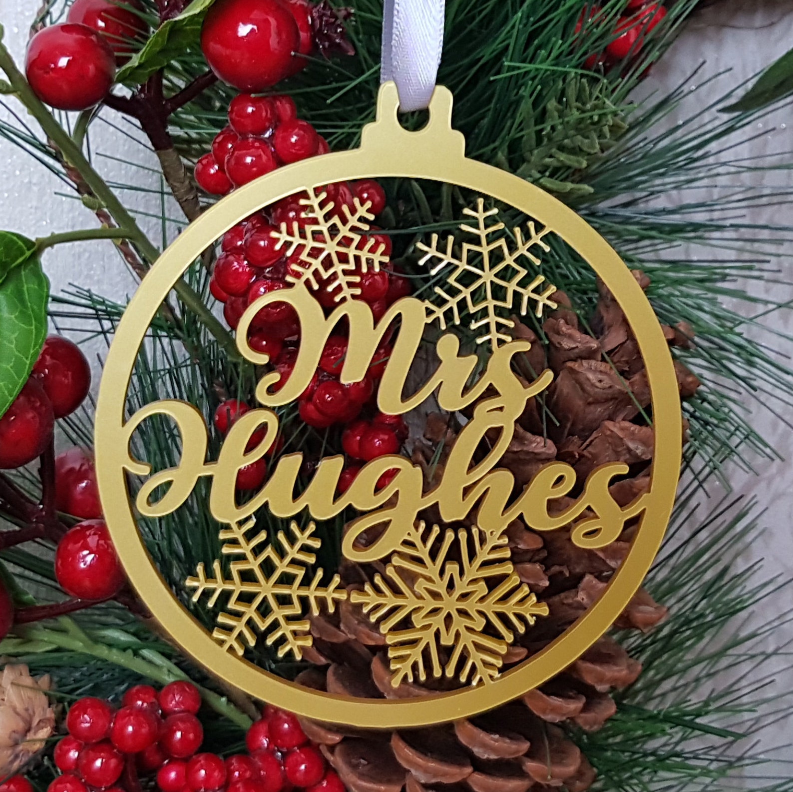 Snowflake Name Christmas Tree Decoration / Hanger / Ornament / - Etsy