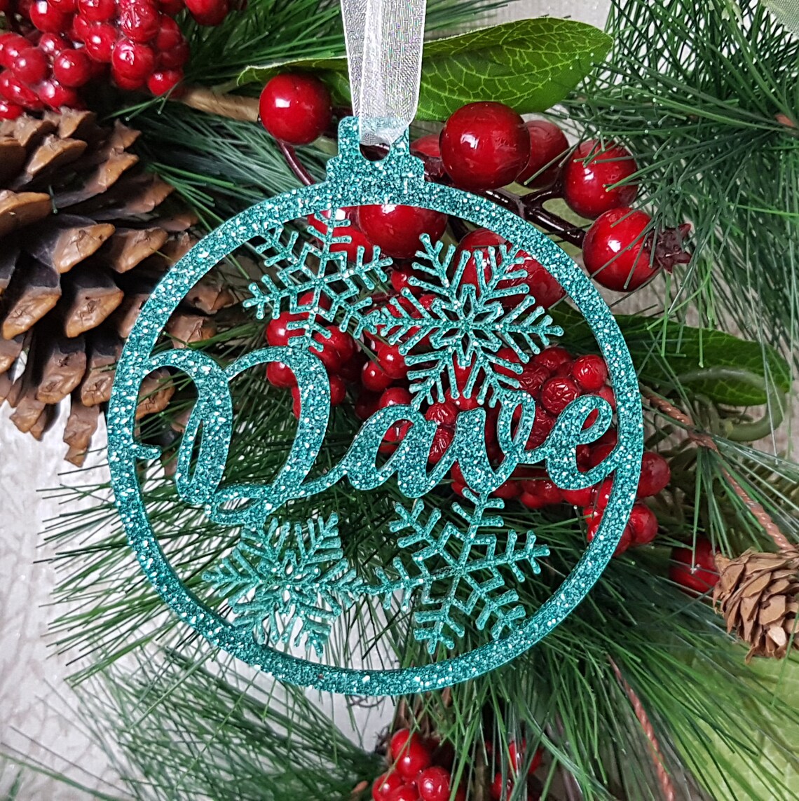 Snowflake Name Christmas Tree Decoration / Hanger / Ornament / - Etsy