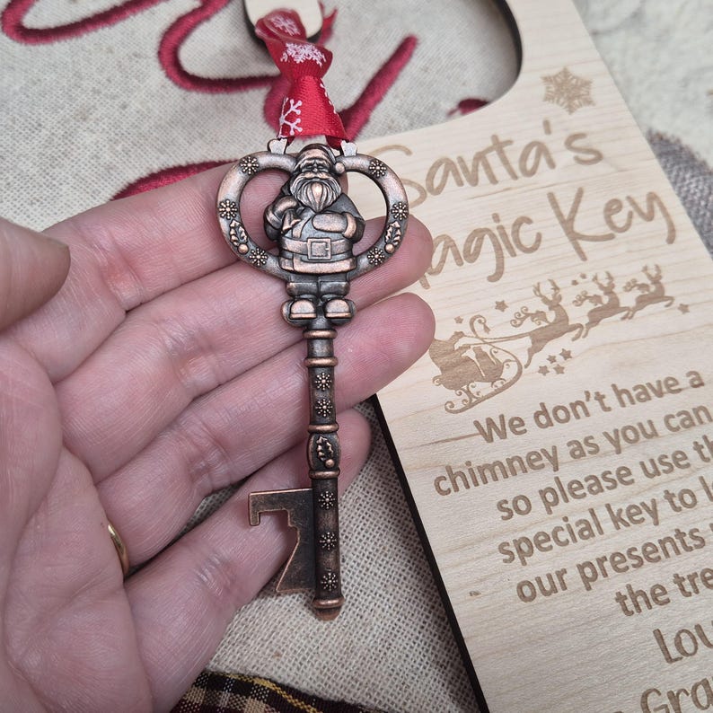 Personalised Magic Key Door Hanger for Santa, No Chimney Special Key ...