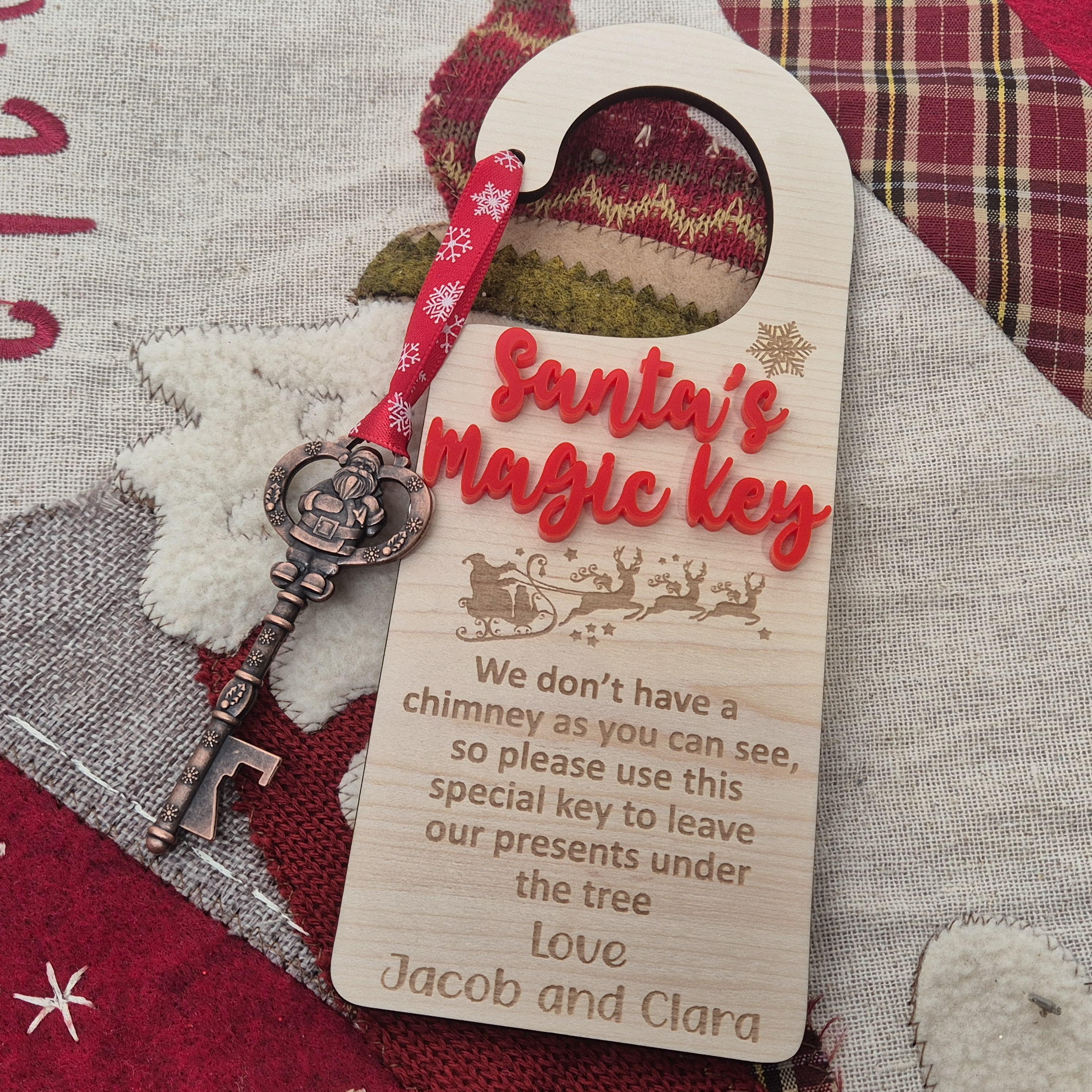 Personalised Magic Key Door Hanger for Santa, No Chimney Special Key ...