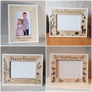 Children's Personalised Photo Frame, Zoo Animal Themed for Nursery or ...